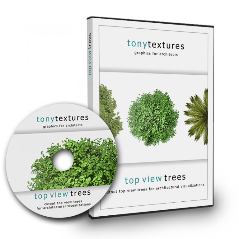 Graphic Collection of Cutout Plan View Trees for Architectural Site Plans