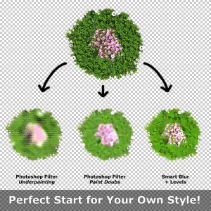 Cutout Flower Top View PNG Image Collection for Architects