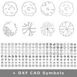Graphic Collection of Cutout Plan View Trees for Architectural Site Plans
