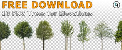 10 Tree Elevation PNG files for Architecture Plans and Renderings